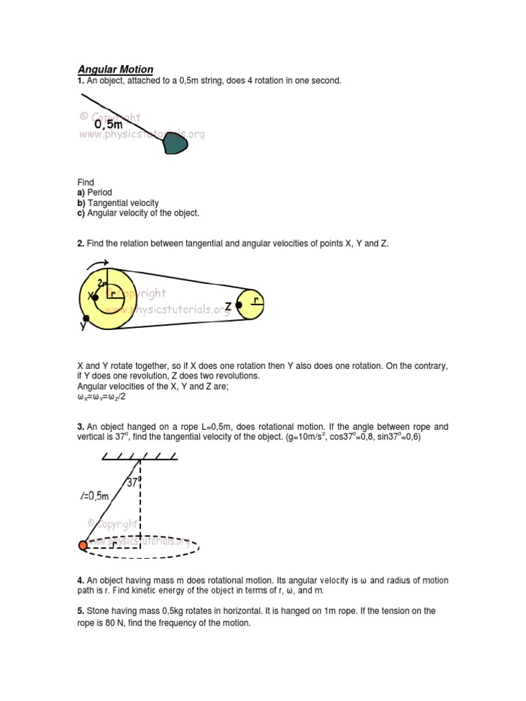 Angular Motion (Problem and Solu) | Rotation Around A Fixed Axis | Velocity