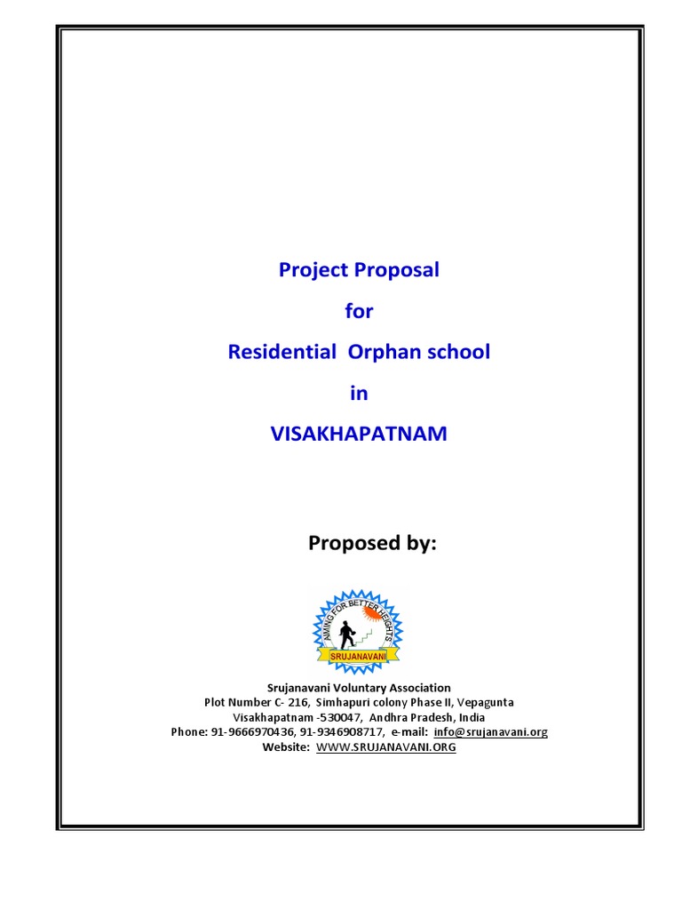 Proposal for Residential Orphan School in Vizag | PDF | Orphanage ...