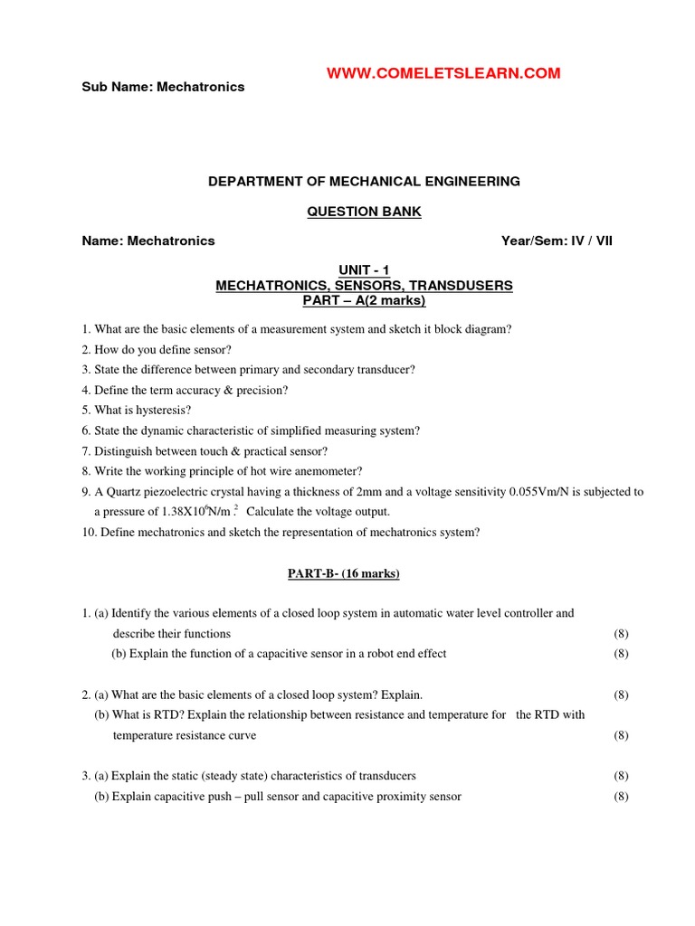 Mechatronics Qp1 | PDF | Programmable Logic Controller | Belt (Mechanical)