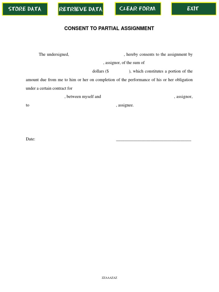 Legal Assignment Consent Form | PDF