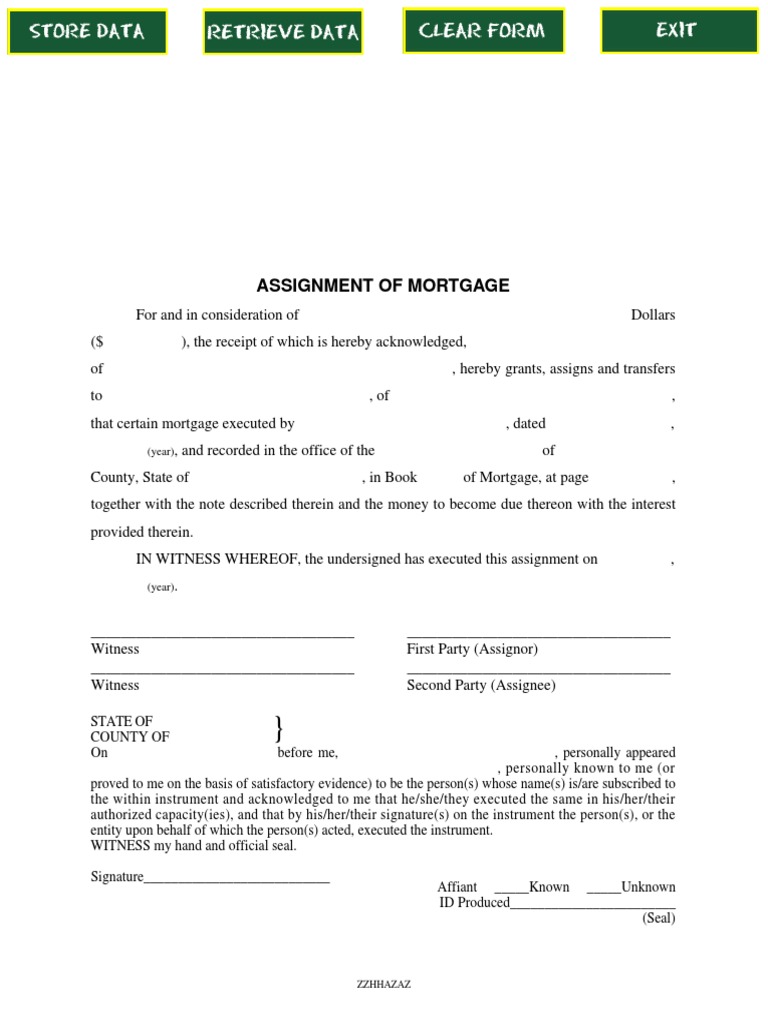 Assignment of Mortgage: (Year) | PDF