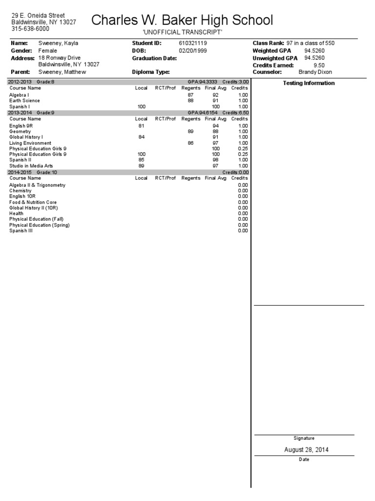 Kayla Sweeney 1 | PDF