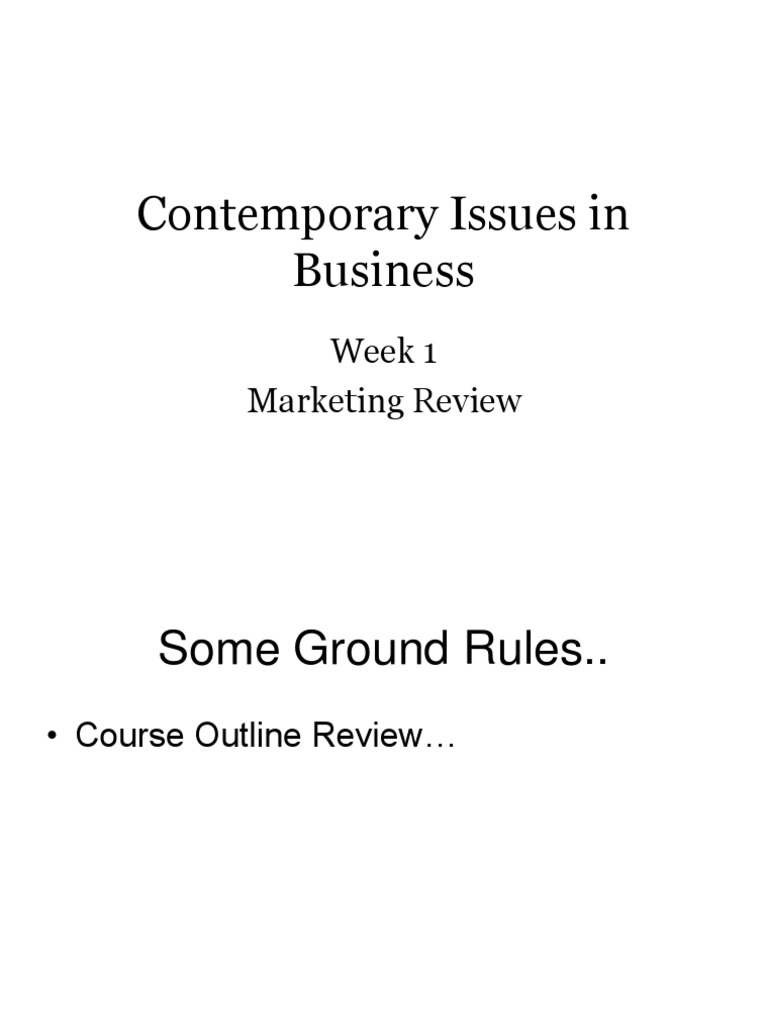 Contemporary Issues in Business | PDF | Marketing | Market (Economics)