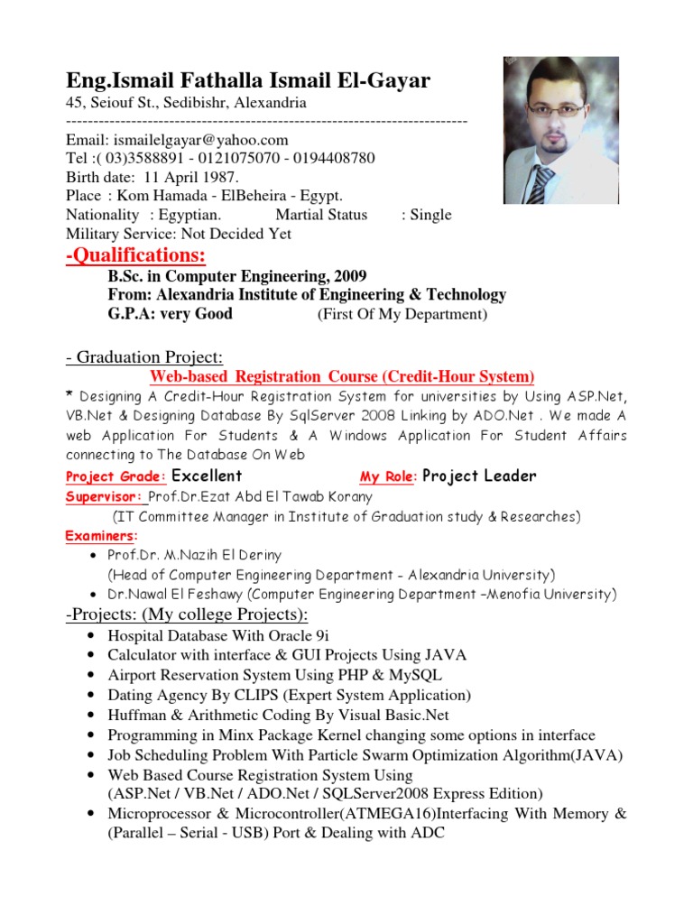 Eng - Ismail Fathalla Ismail El-Gayar | PDF | My Sql | Oracle Database