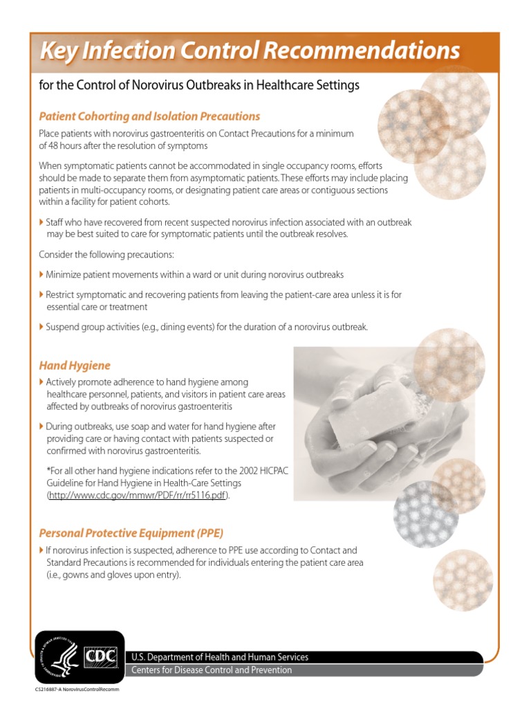 Key Infection Control Recommendations: For The Control of Norovirus ...