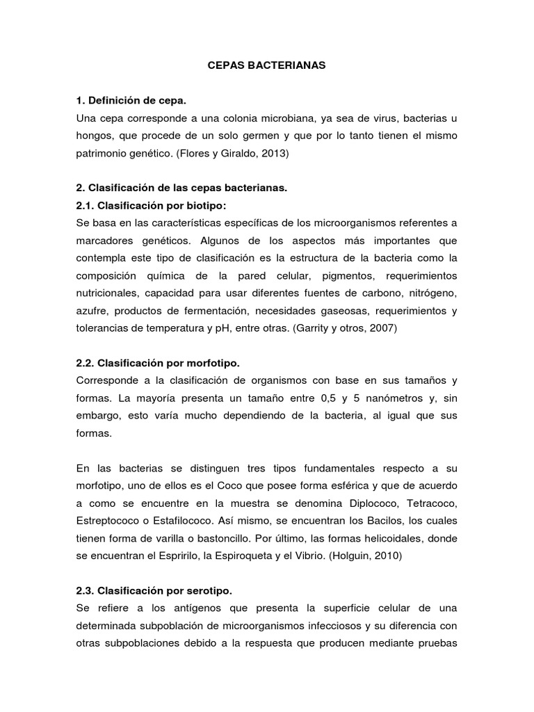 Cepas Bacterianas y Cultivos | PDF | Las bacterias | Staphylococcus Aureus