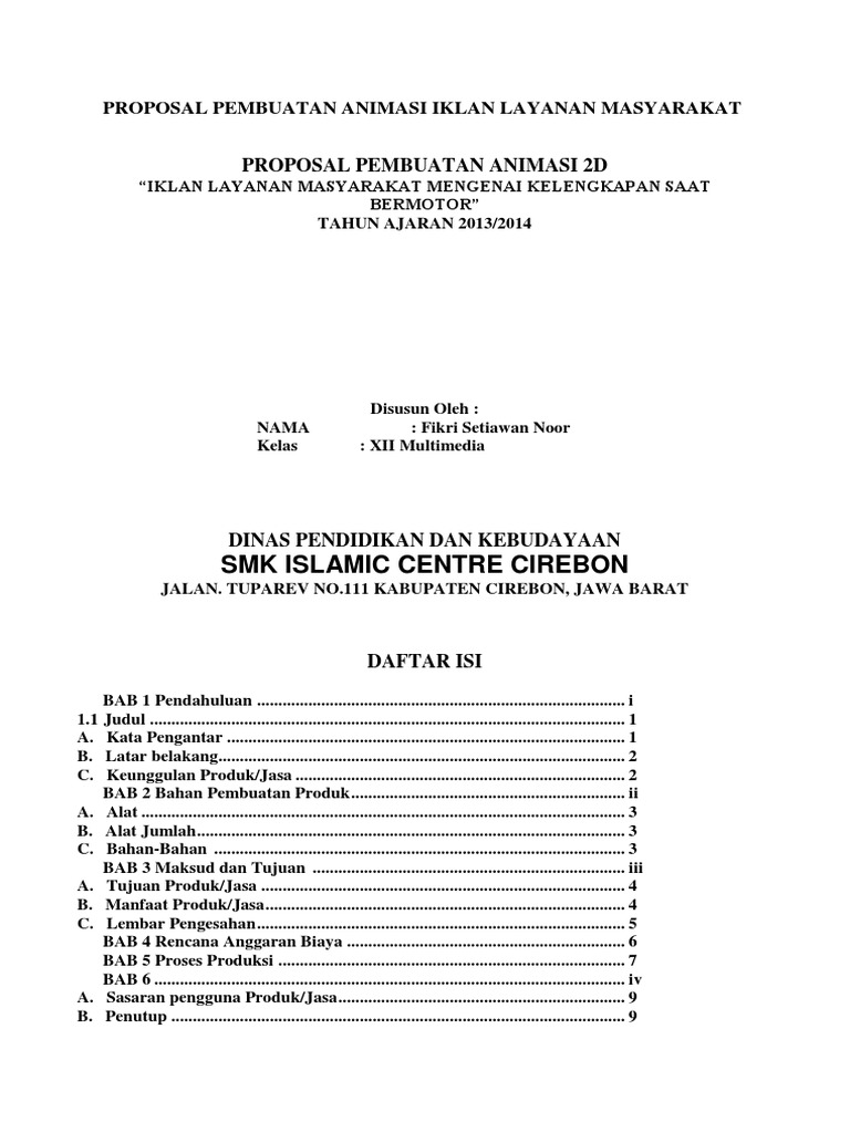 Proposal Iklan Layanan Masyarakat 2D | PDF