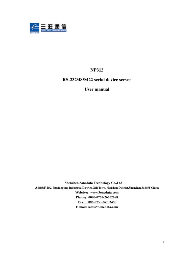 NP301 NP312 Manual | PDF | Port (Computer Networking) | Ip Address
