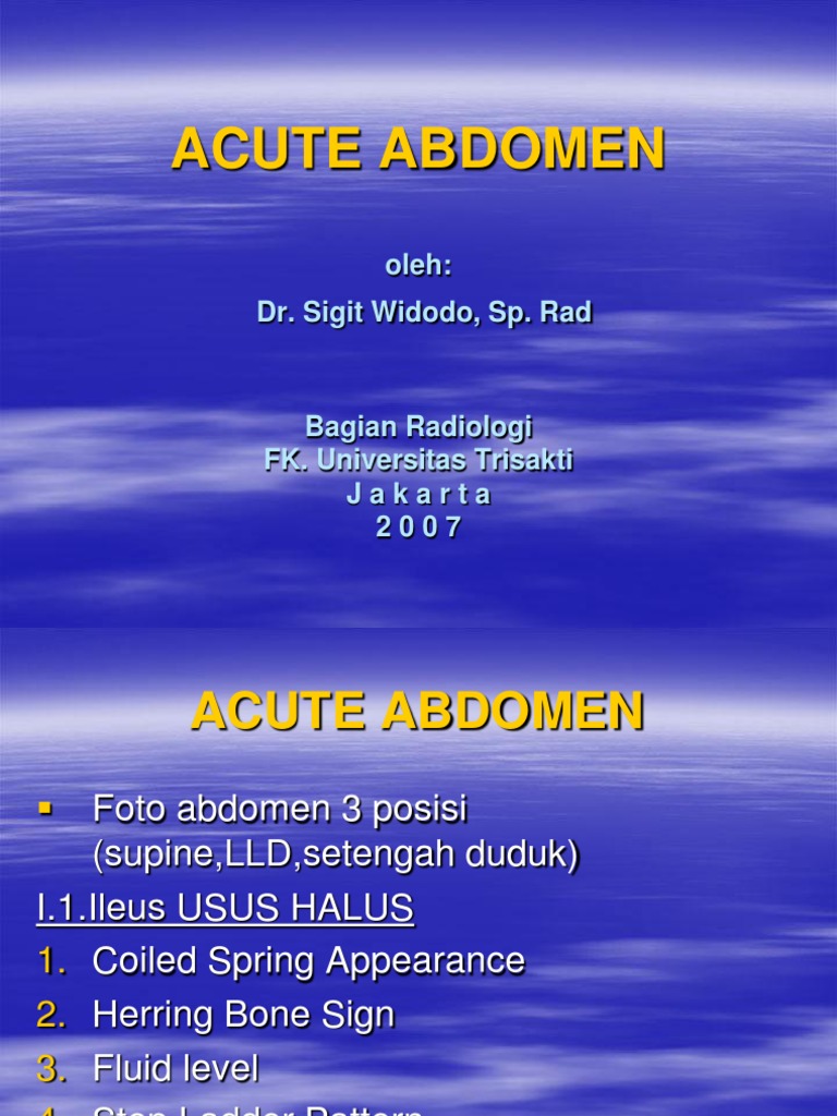 Acute Abdomen | PDF