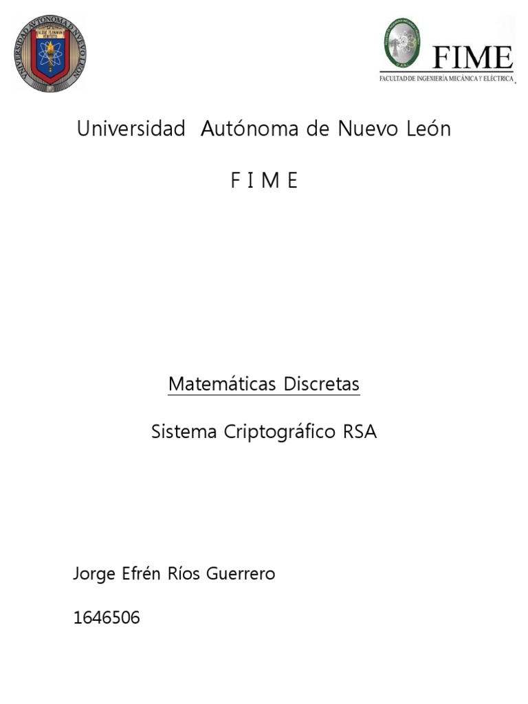 Sistema Criptográfico RSA | PDF | Clave (criptografía) | Criptografía