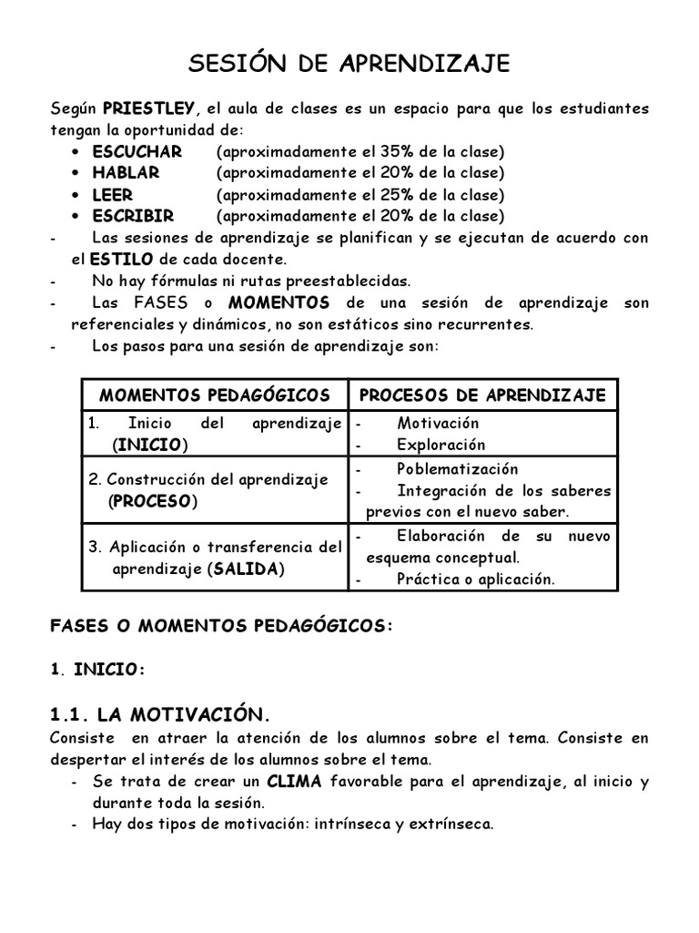 Sesión de Aprendizaje-Primaria - Primaria Teorica | PDF | Aprendizaje | Maestros