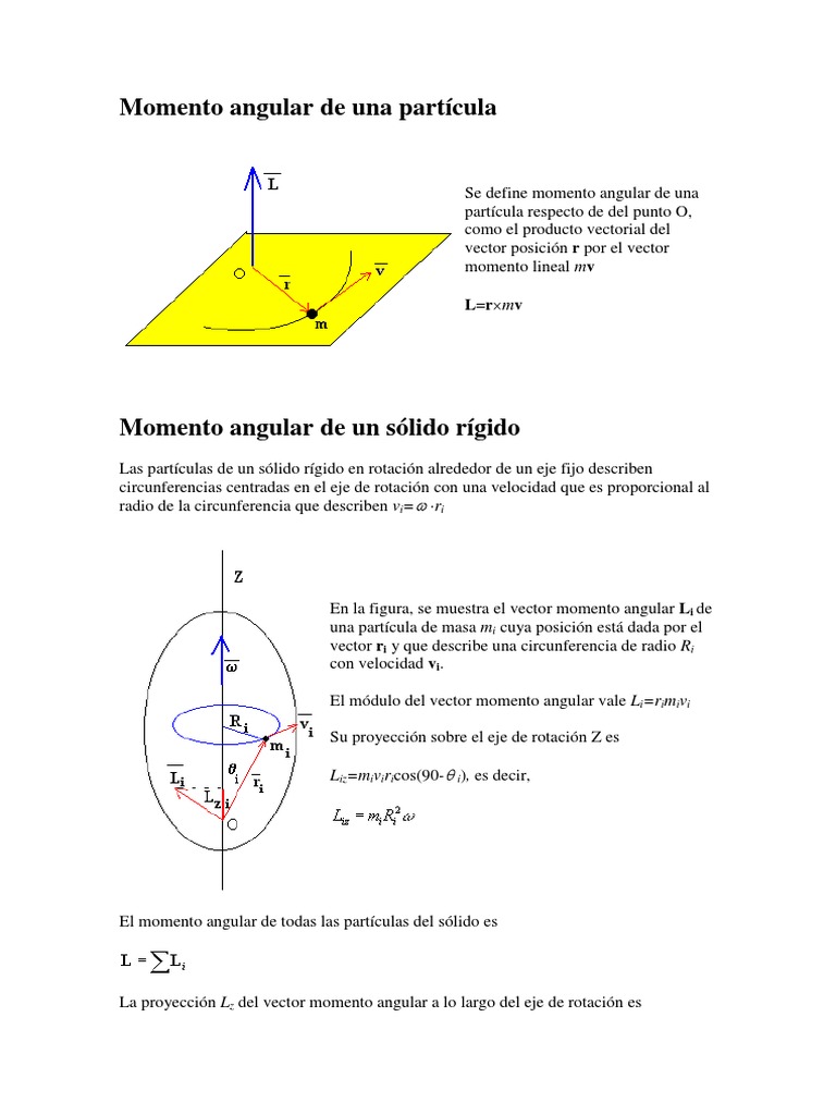 Momento Angular de Una Partícula | Momento angular | Vector Euclidiano