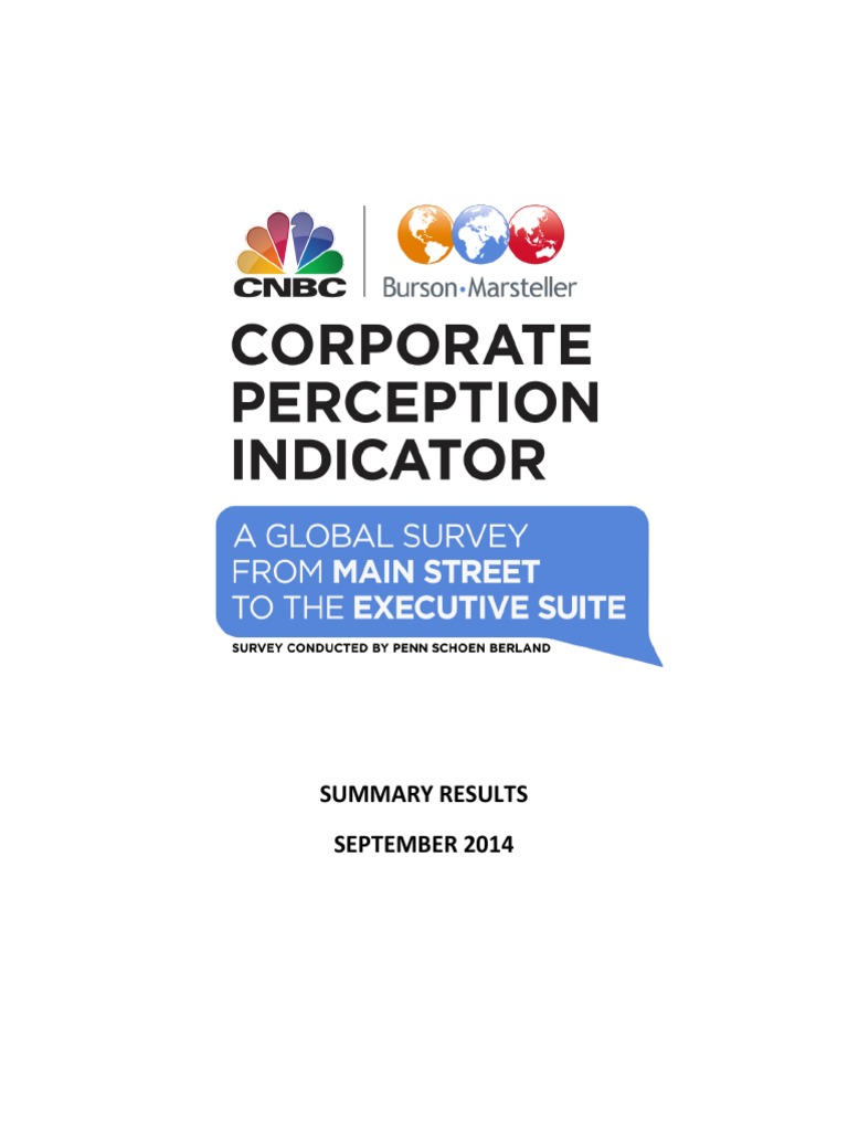 CNBC/Burson-Marsteller Corporate Perception Indicator 2014 | PDF