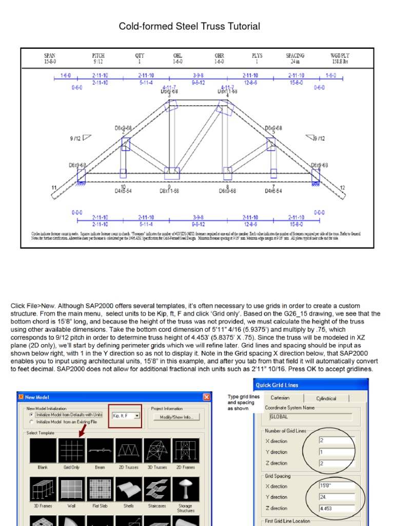 SAP2000 Cold-Formed Steel Truss | PDF | Truss | Mechanical Engineering