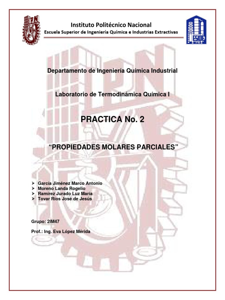 Practica 2 Termo 3 | PDF | Termodinámica | Mole (Unidad)