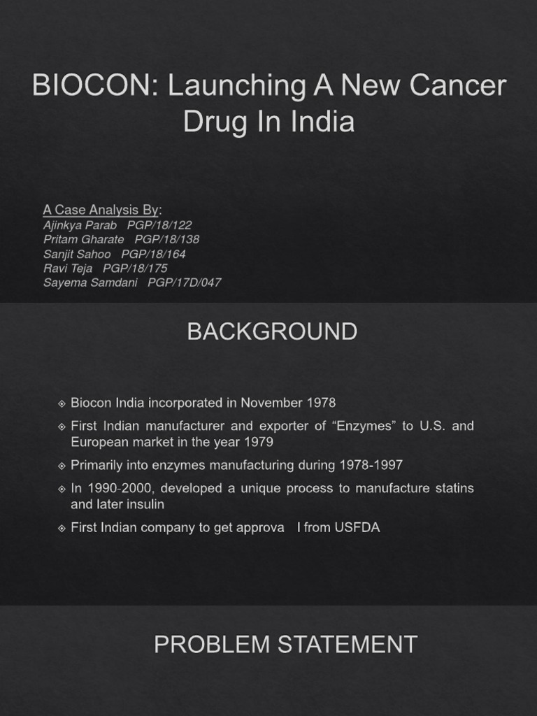 Biocon Case Study | PDF | Business | Finance & Money Management