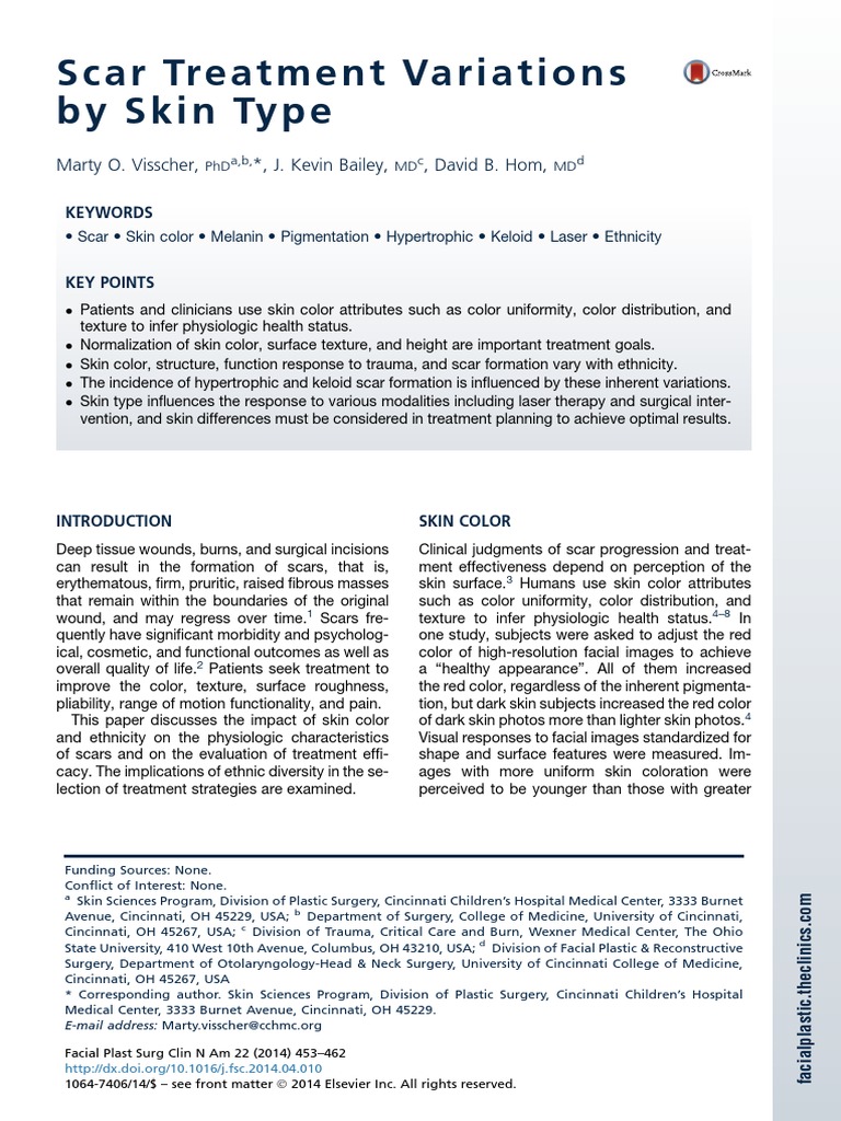 Scar Treatment Variations by Skin TypeReview Article | PDF | Scar ...