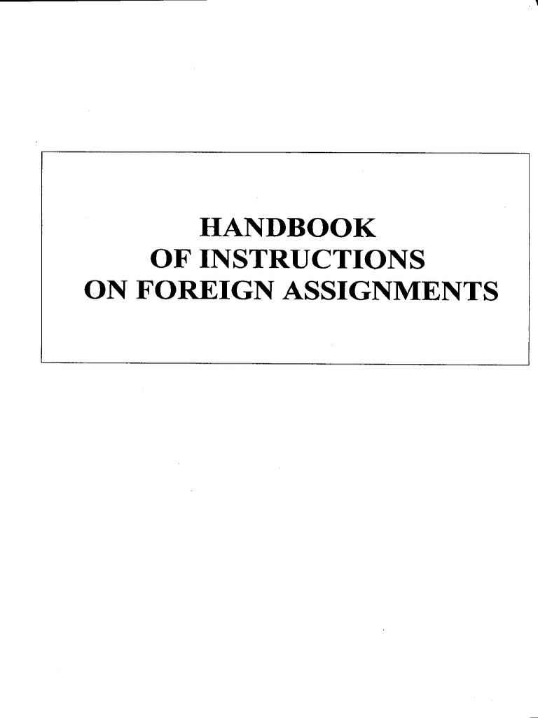 Foreign Assignment Handbook | PDF | Government Of India | Employment