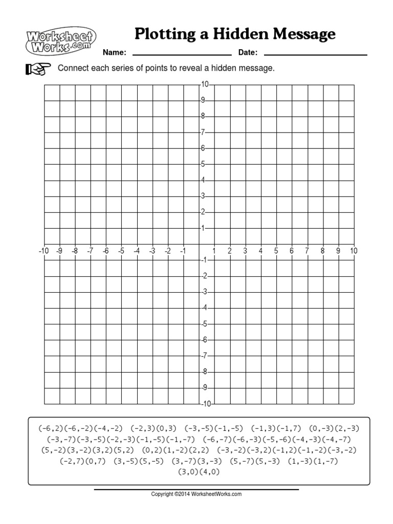 WorksheetWorks Plotting A Hidden Message 1 | PDF