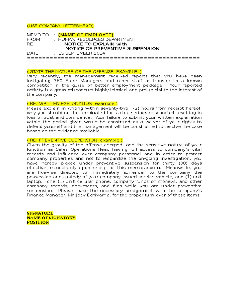 Sample Show-Cause Memo | PDF