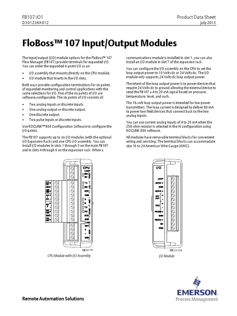 FloBoss IO Modules | PDF | Input/Output | Frequency