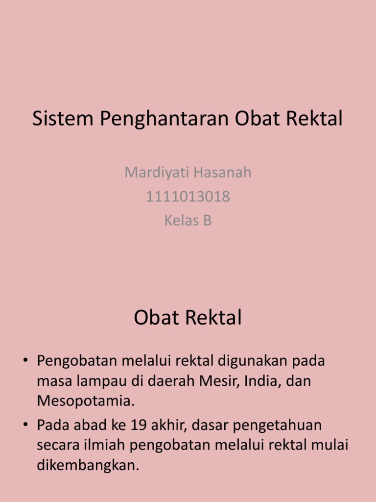 Sistem Penghantaran Obat Rektal | PDF | Kesehatan Holistik