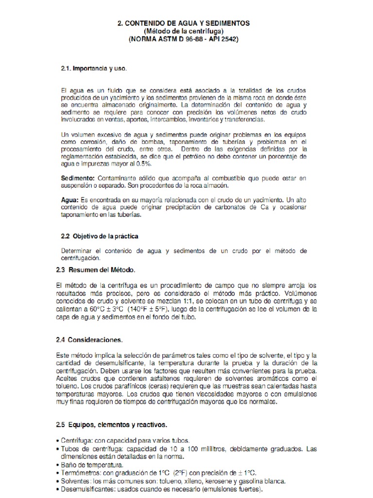 ASTM D4007: Agua y Sedimentos en Crudo | PDF | Tecnología