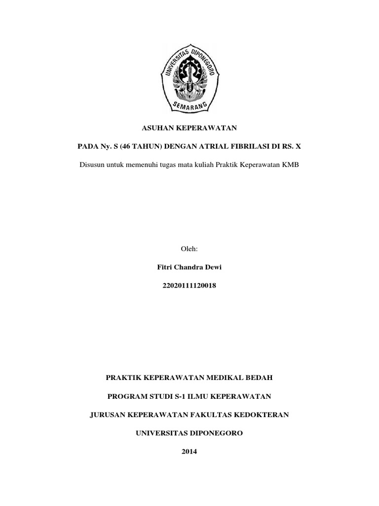Asuhan Keperawatan Atrial Fibrilasi | PDF | Pengembangan Diri ...