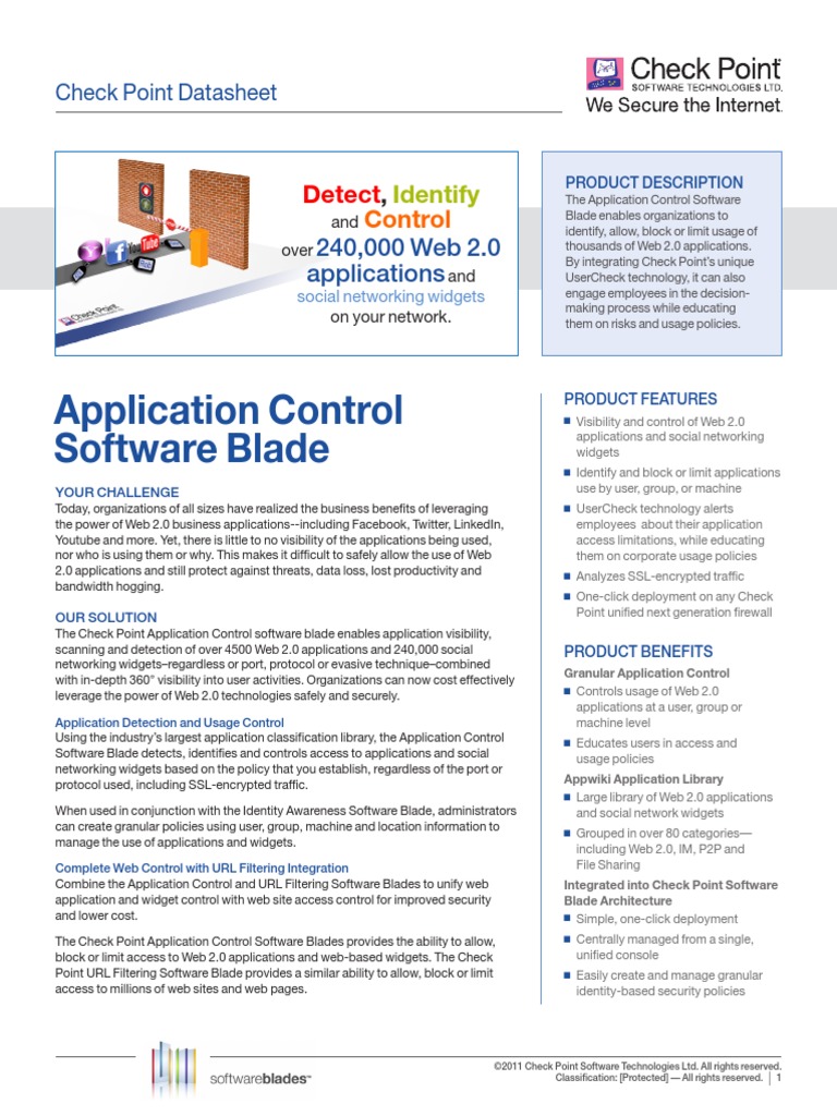 Checkpoint Application Control Data Sheet | PDF | Web 2.0 | Computer ...