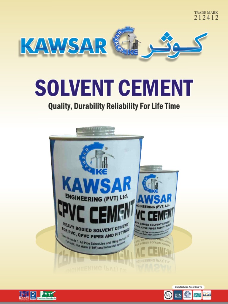 PVC, CPVC Solvent, Primer and Cleaner | PDF | Pipe (Fluid Conveyance ...
