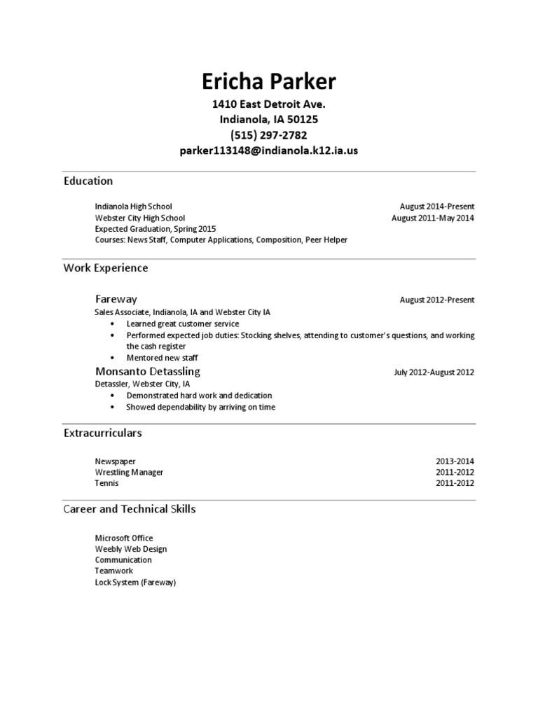 Ericha Parker: Education | PDF