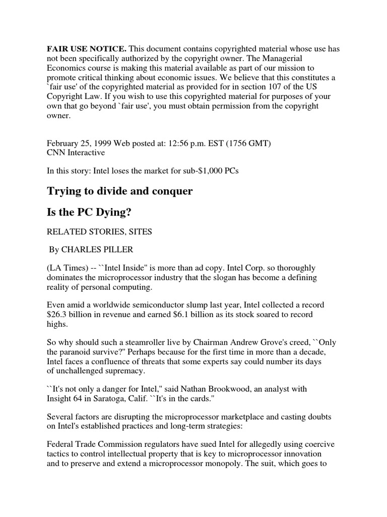 Fair Use Notice | Download Free PDF | Intel | Advanced Micro Devices