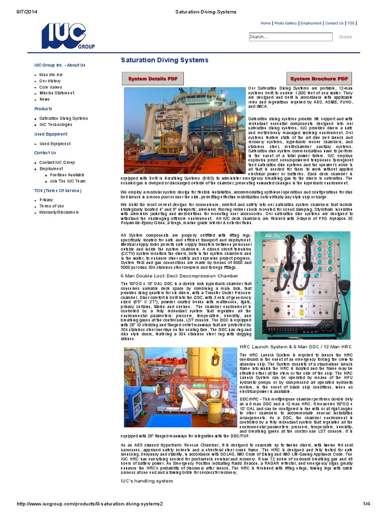 Saturation Diving Systems | PDF | Underwater Diving | Scuba Diving