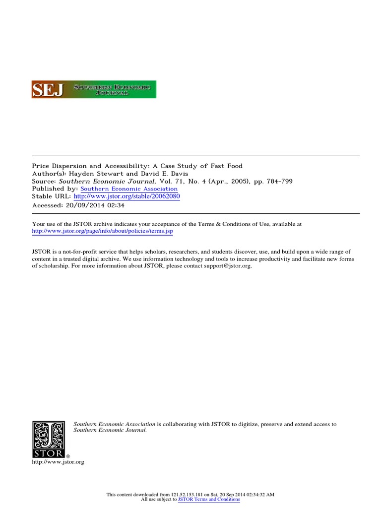 Southern Economic Association | PDF | Ordinary Least Squares | Economic ...