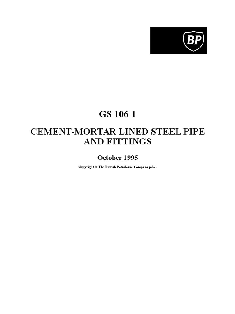 Gs106-1 - Cement-Mortar Lined Steel Pipe and Fittings | PDF | Pipe ...