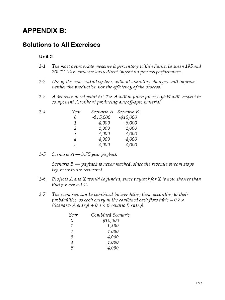 Appendix B:: Solutions To All Exercises | PDF | Net Present Value | Scheduling (Production ...