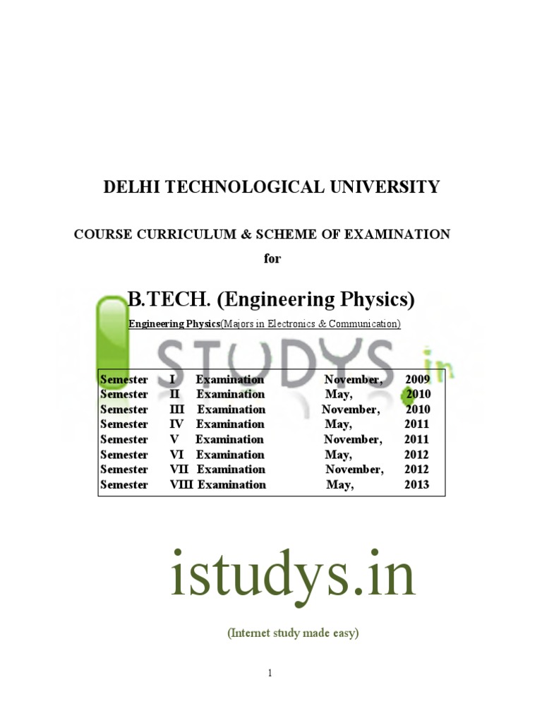 DTU EP Syllabus PDF | PDF | Nuclear Physics | Optics