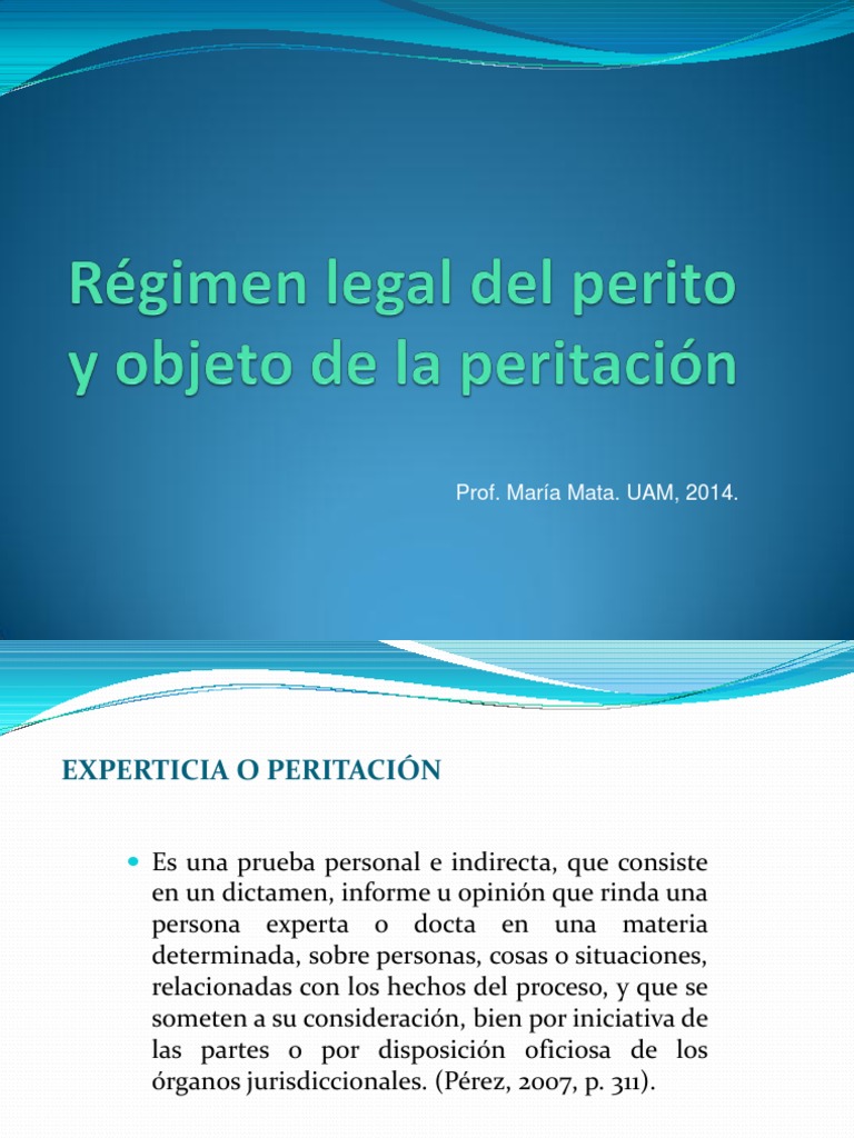 Experticia y Peritación en Procesos Judiciales | PDF | Testigo experto ...