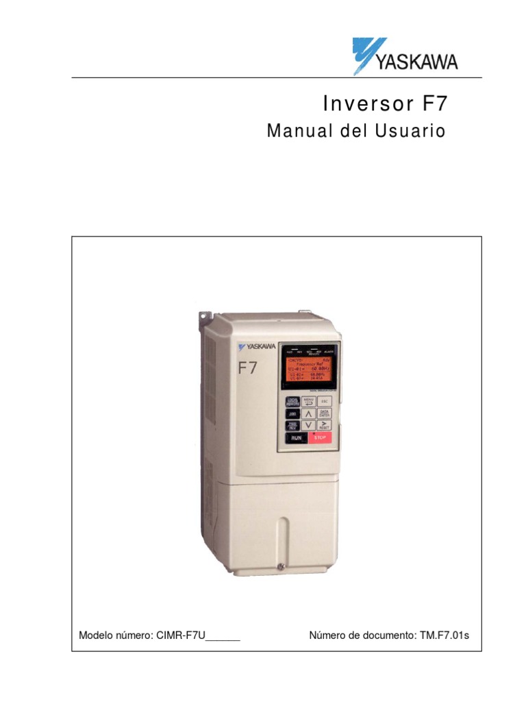 Manual f7 Yazkawa | PDF | Inversor de energia | Pantalla de cristal líquido