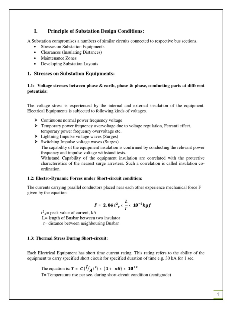 Principle of Substation Design | PDF | Electrical Substation ...
