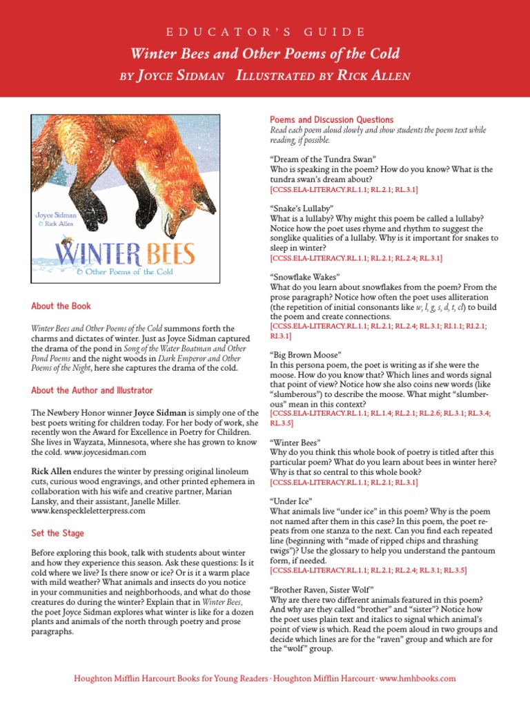 Winter Bees Discussion Guide | PDF | Poetry