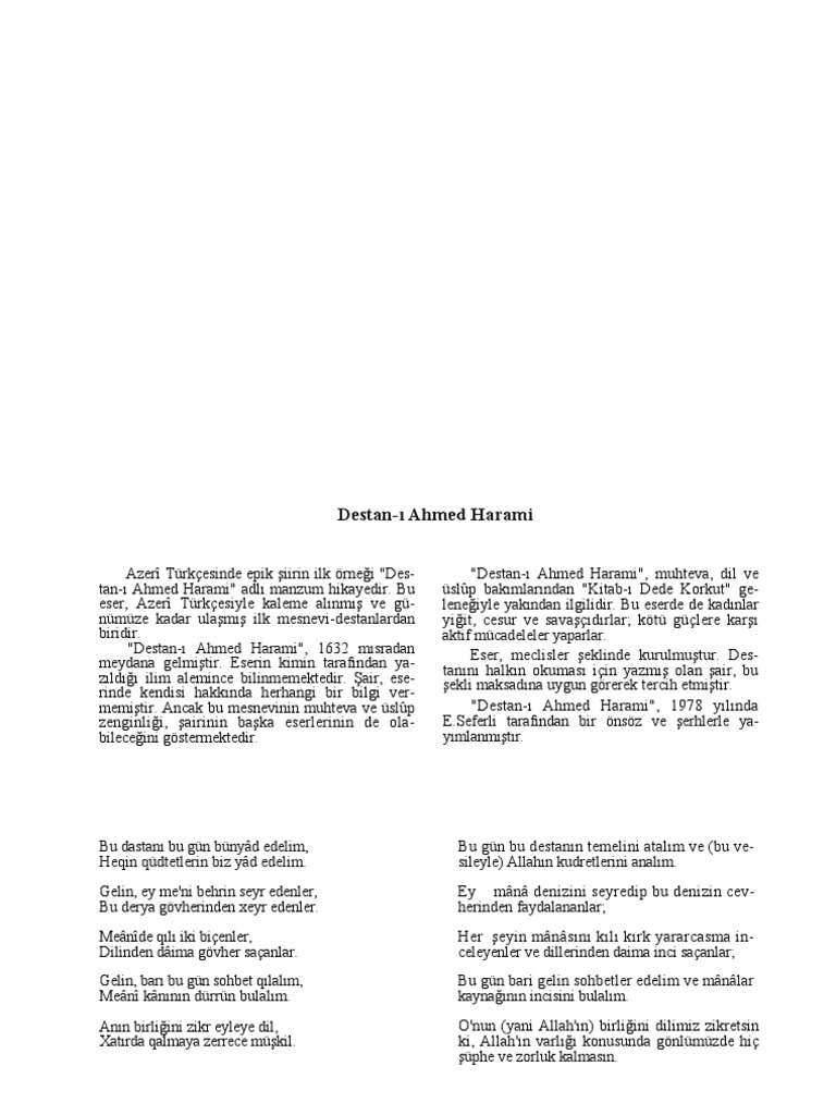 Destanı Ahmed Harami | PDF