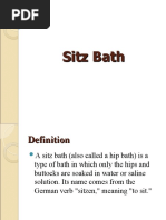 Sitz Bath Overview and Instructions | PDF | Bathing | Hygiene