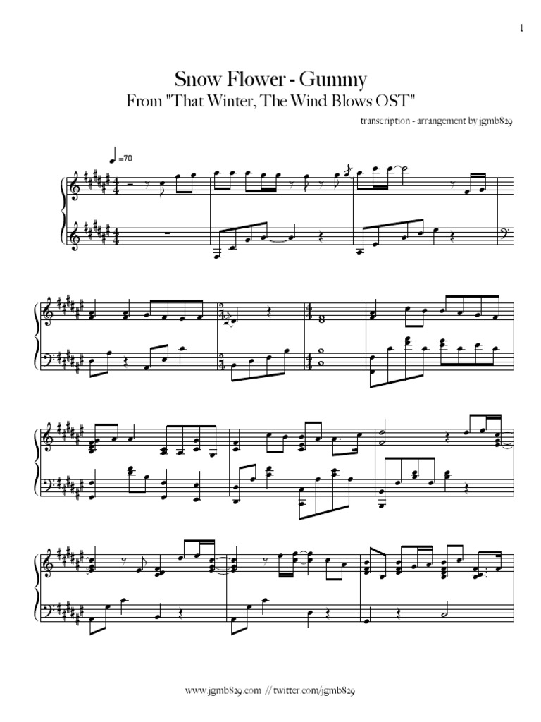 Snow Flower Piano Arrangement | PDF | Business