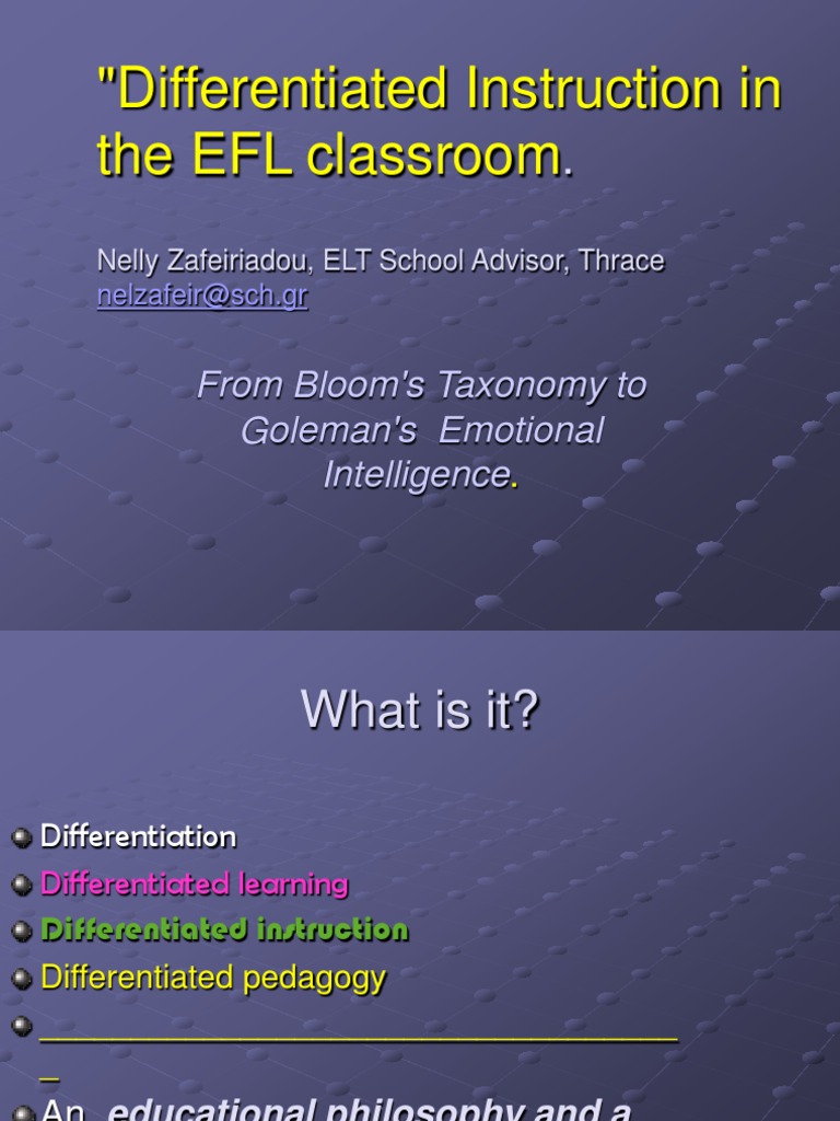 Differentiated Instruction in EFL Classrooms | PDF | Differentiated ...