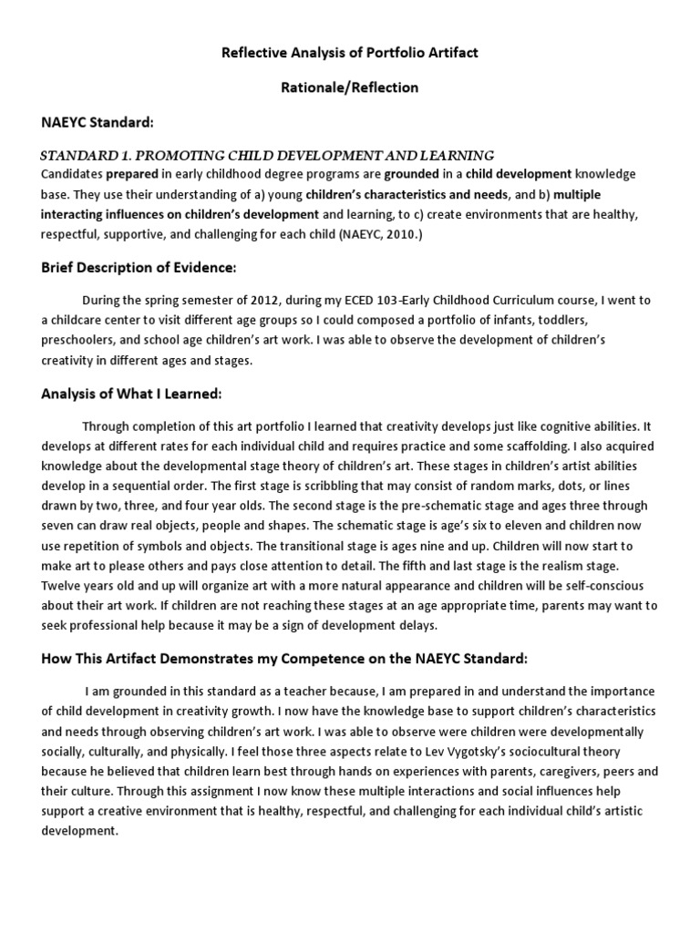NAEYC Portfolio: Child Art Development | PDF | Child Development ...