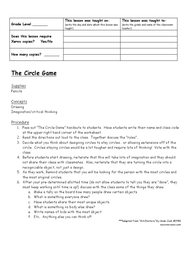 AC The Circle Game | PDF | Language Arts & Discipline | Home & Garden