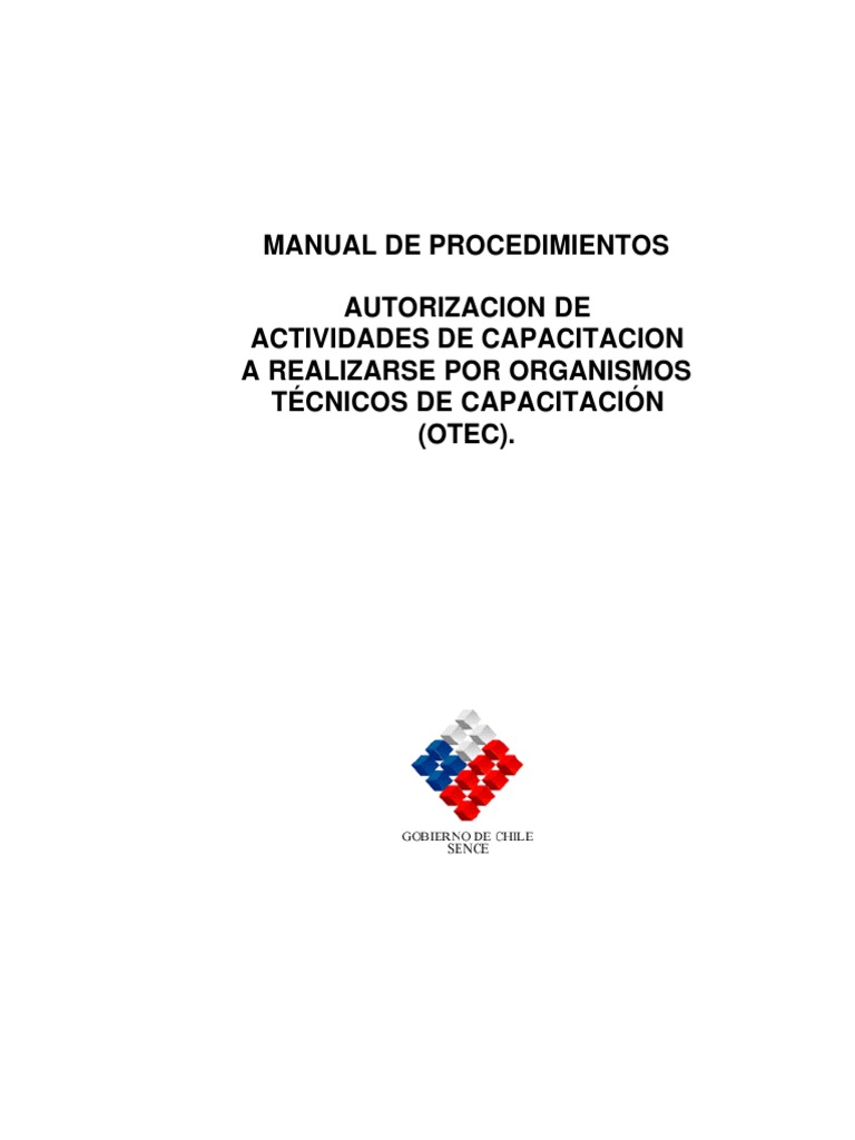 Manual de Procedimientos Actividades de Capacitacion Otec PDF | PDF