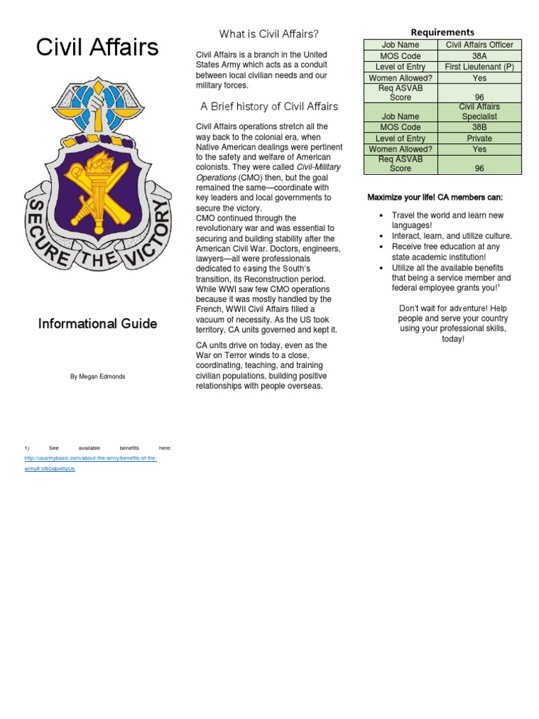 Overview of Civil Affairs in the Army | PDF