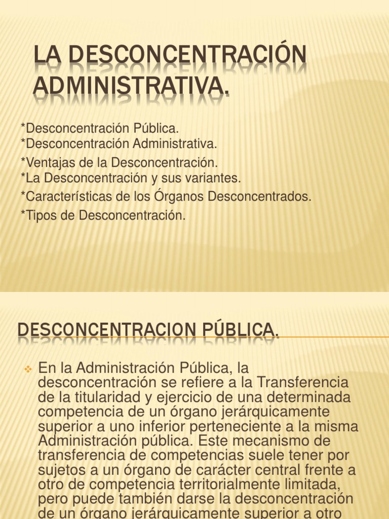 La Desconcentracion Administrativa | PDF | Regulación | Federación